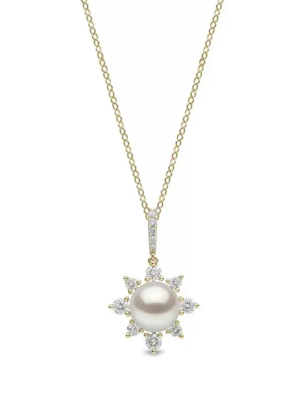 Yoko London Freshwater Pearl And Diamond Necklace - Gold