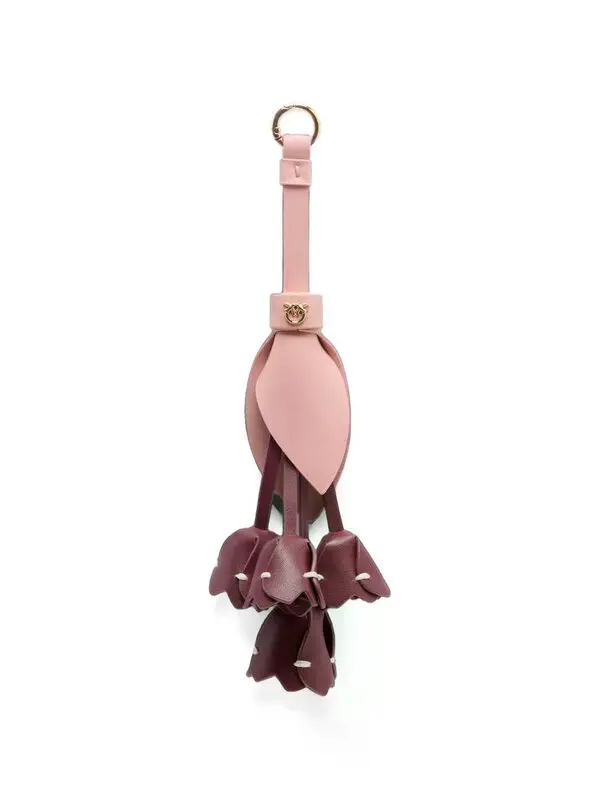 Pinko Love Birds Floral Bag Charm - Pink