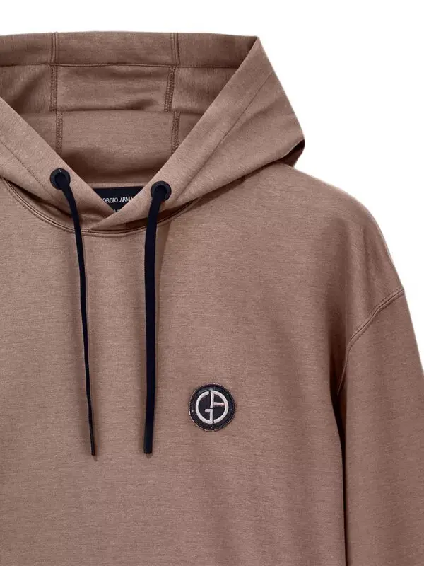 Giorgio Armani Logo-patch Drawstring Hoodie