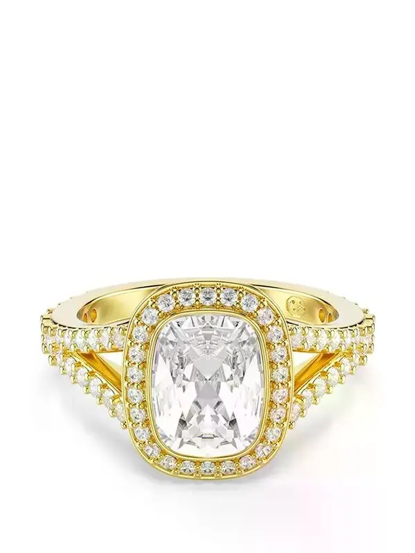 SWAROVSKI Logo-engraved -tone Ring With Crystal Embellishment - Gold
