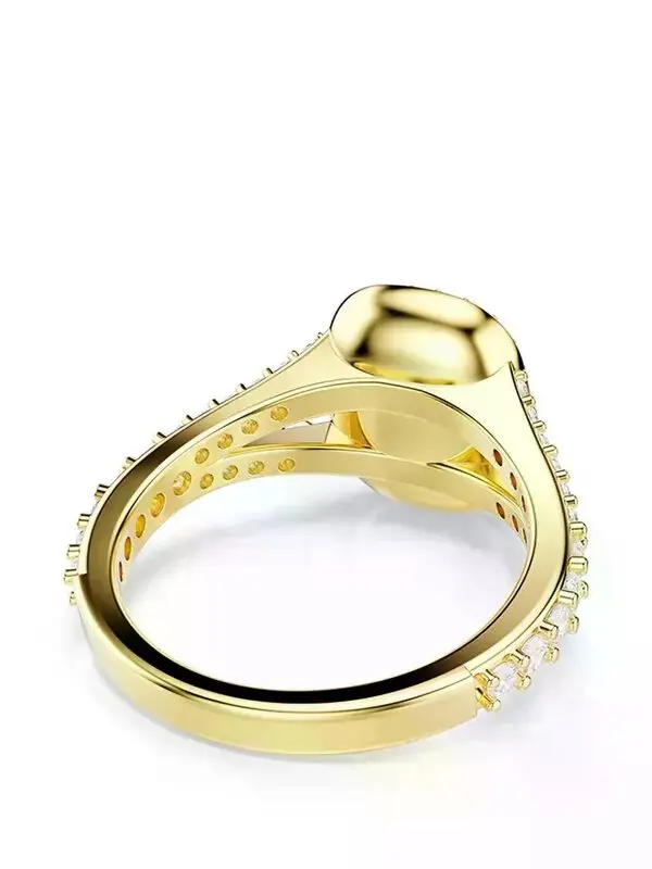 SWAROVSKI Logo-engraved -tone Ring With Crystal Embellishment