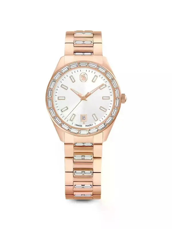 SWAROVSKI Matrix 40mm Watch With Crystal Bezel - White