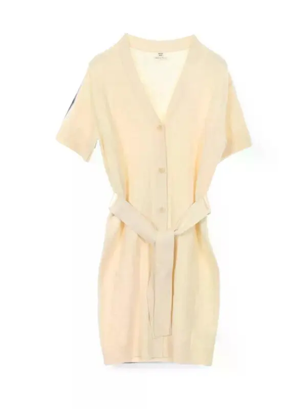 Hermès 2010s H Logo Belted Short-sleeves Cardigan - Neutrals