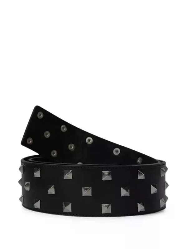 Karl Lagerfeld Leather Stud Belt - Black