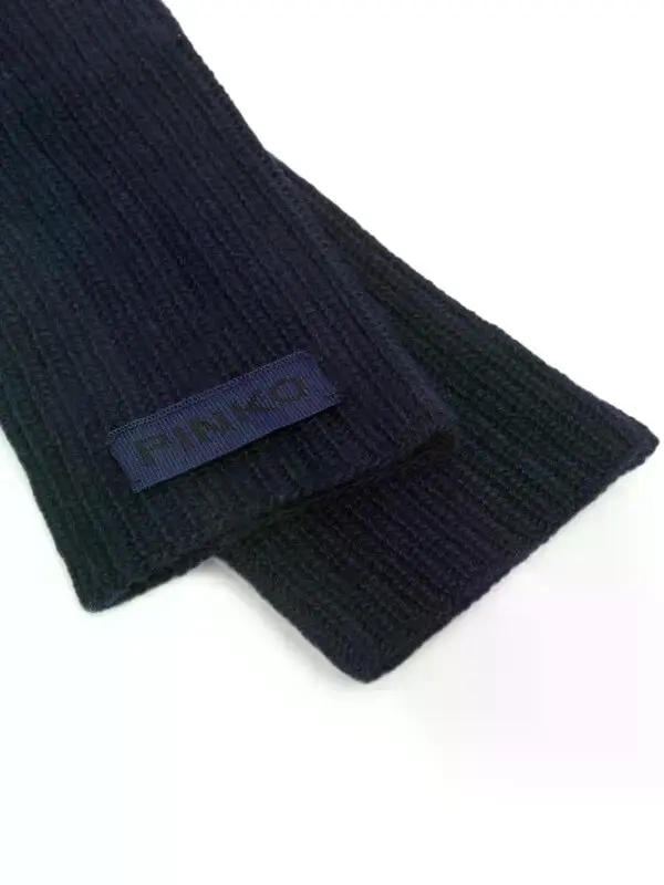Pinko Ribbed-knit Logo-patch Gloves