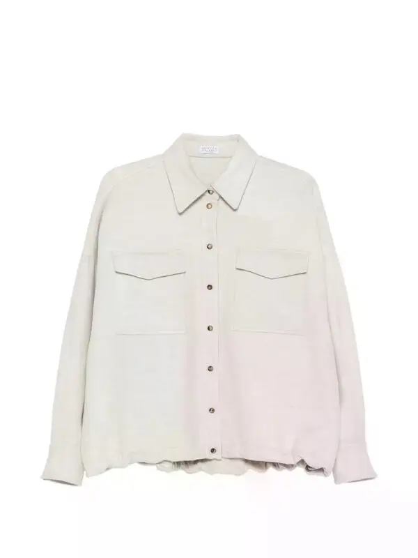 Brunello Cucinelli Buttoned Flap-pocket Jacket - White