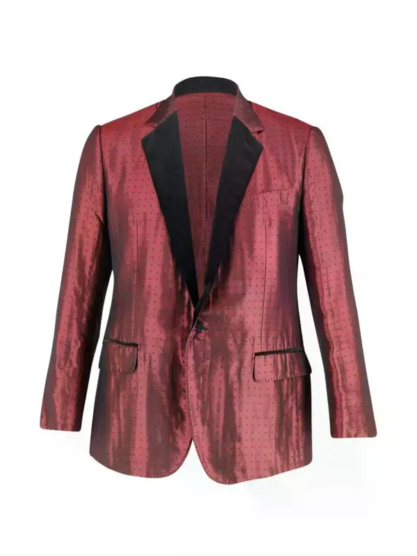 Dolce & Gabbana Polka-dot Velvet-trimmed Jacket - Red