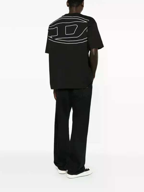 DIESEL® Logo-embroidered T-shirt - Black