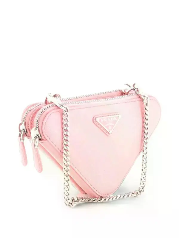 Prada Saffiano Leather Mini Crossbody Bag - Pink