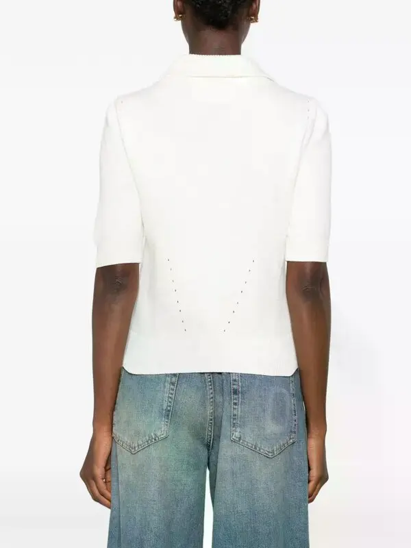 Ermanno Scervino Lace-up Perforated T-shirt - White