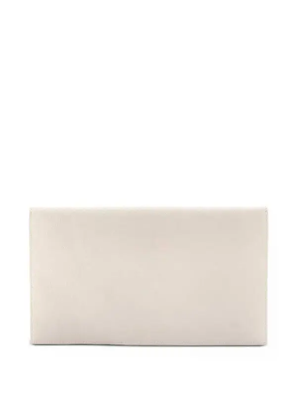 Saint Laurent Uptown Pouch Leather Clutch Bag - Neutrals