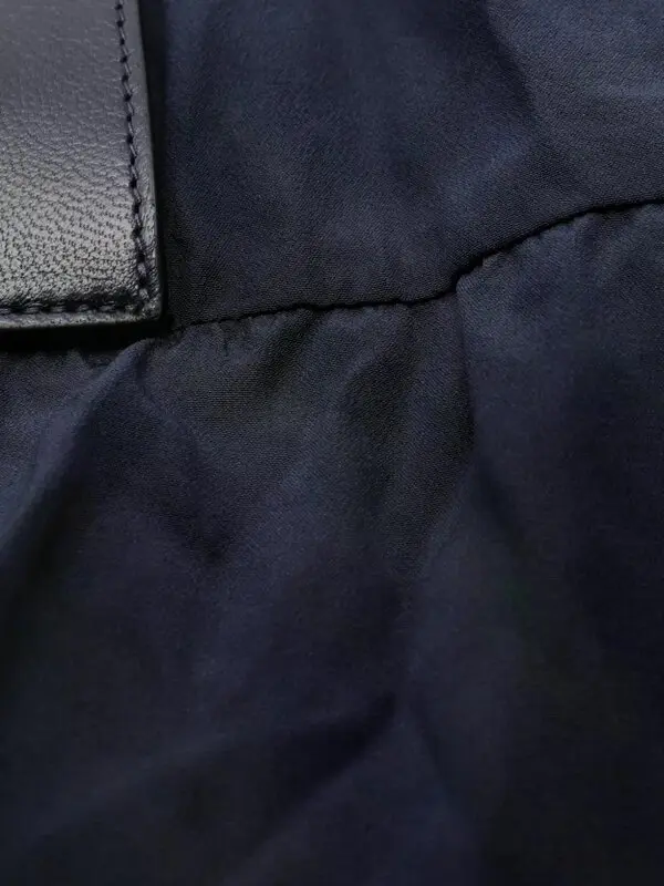 LOUIS VUITTON Navy Silk Tiered Midi Dress With Leather Trim