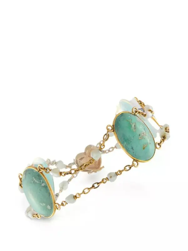 LB EXCLUSIVE Turquoise And Seed-pearl Bracelet