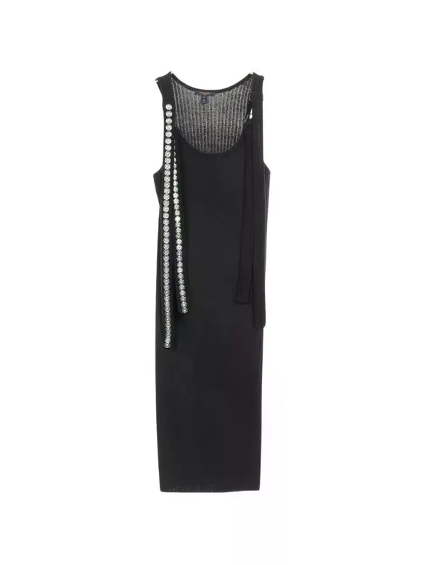 LOUIS VUITTON 2010s Snap-button Sleeveless Midi Dress - Black
