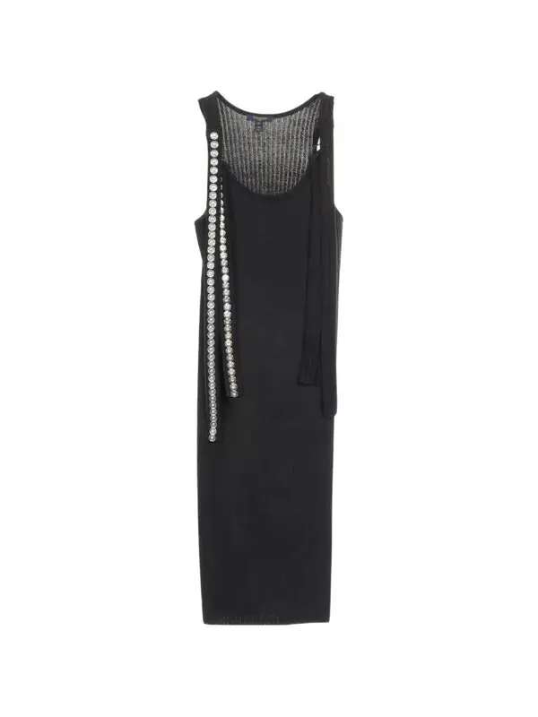 LOUIS VUITTON Sleeveless Snap-button Knit Midi Dress - Black