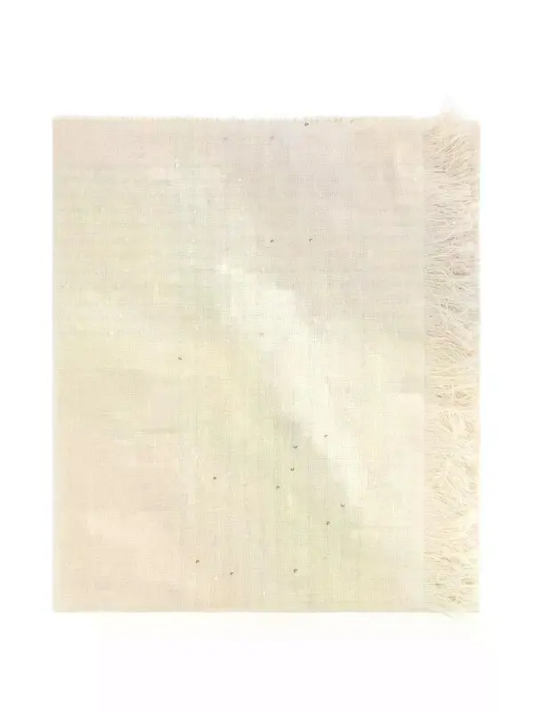 Peserico Check-pattern Sequin-embellished Scarf - Neutrals