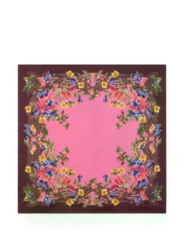 Etro Paisley Floral-print Scarf - Pink