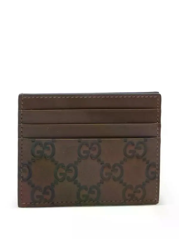 Gucci Gg Embossed Card Holder - Brown