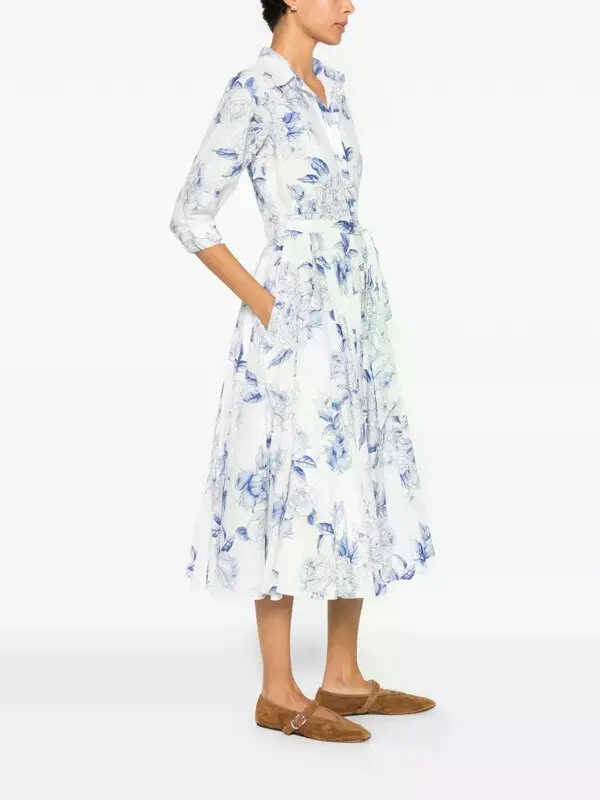 LAVI COUTURE Floral Print Belted Dress