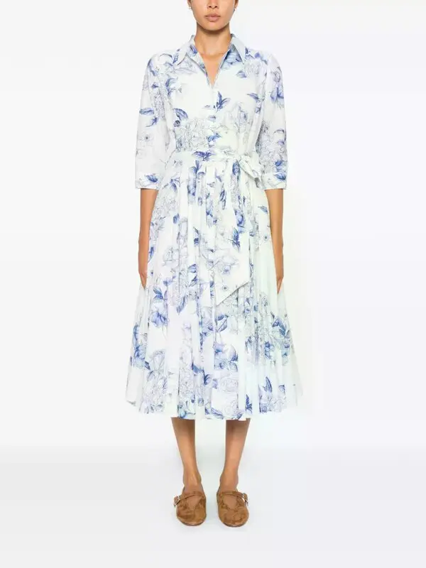 LAVI COUTURE Floral Print Belted Dress