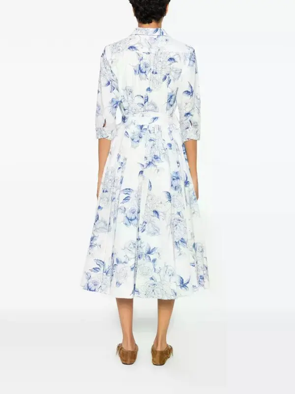 LAVI COUTURE Floral Print Belted Dress