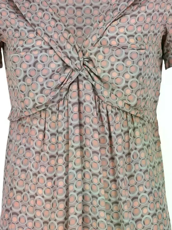 Moschino Geometric Print Twist Detail Mini Dress