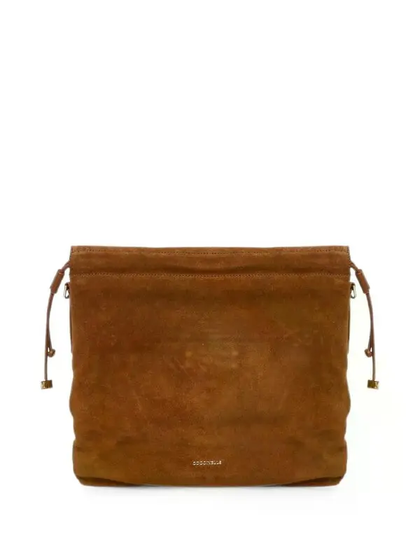 COCCINELLE Logo-patch Suede Shoulder Bag - Brown