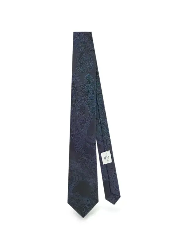 Etro Silk Jacquard Tie With Paisley Motif - Black