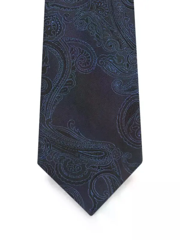 Etro Silk Jacquard Paisley Motif Neck Tie