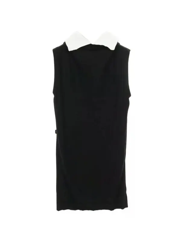 LOUIS VUITTON Sleeveless Collared Mini Dress - Black