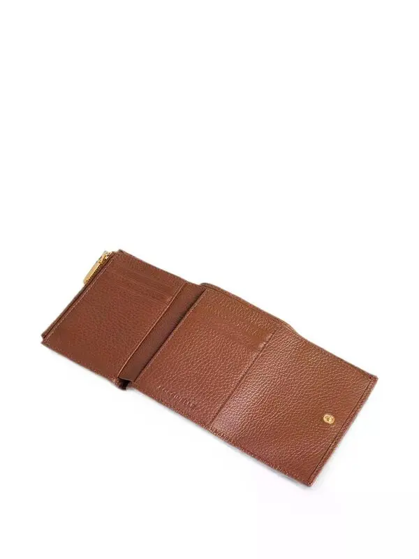 COCCINELLE Small Metallic Floral-embroidered Leather Wallet
