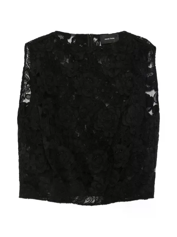 Simone Rocha Sleeveless Floral Lace Top