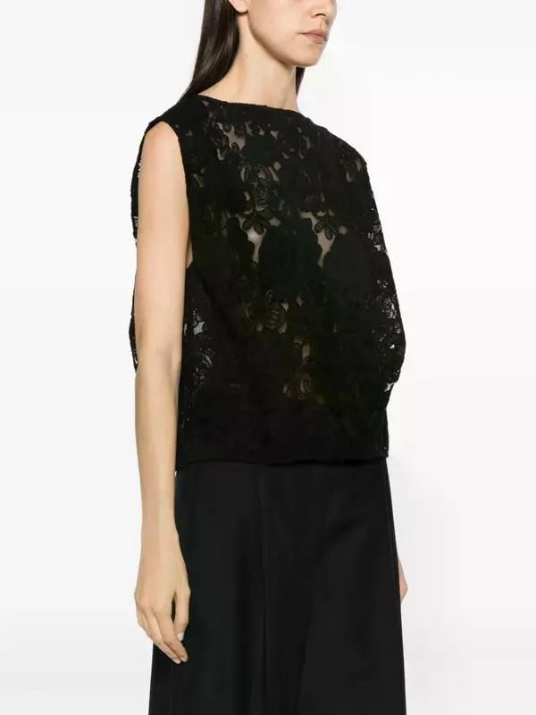 Simone Rocha Sleeveless Floral Lace Top