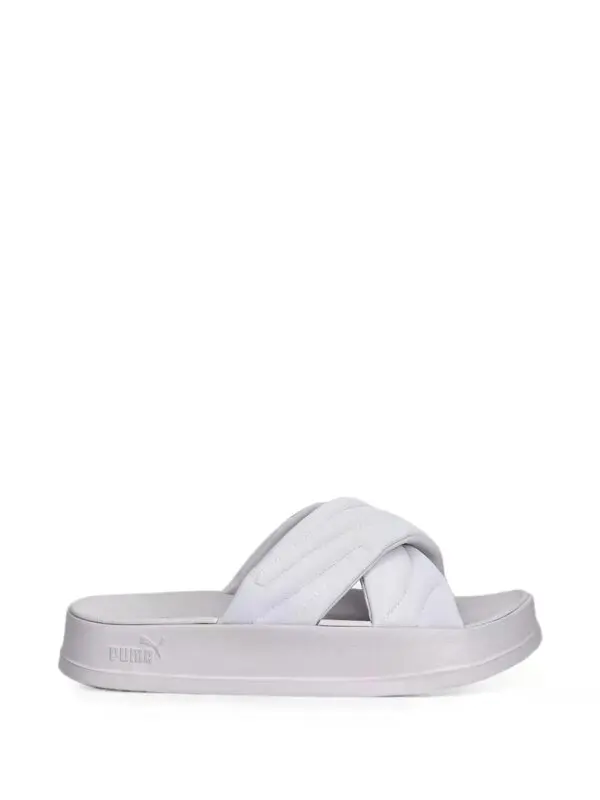 PUMA Quilted Crossover-strap Slides - Purple