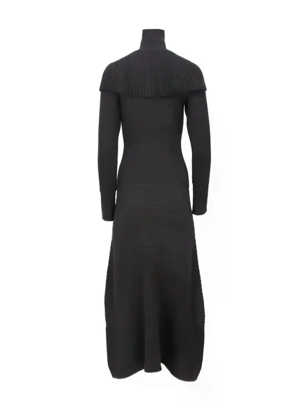 Isaia Ribbed High-neck Maxi Dress - Black