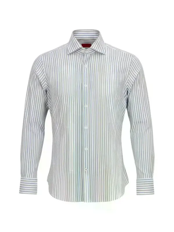 Isaia Striped Long-sleeve Shirt - White