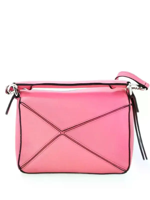 Loewe Puzzle Bag Leather Mini Crossbody Bag - Pink