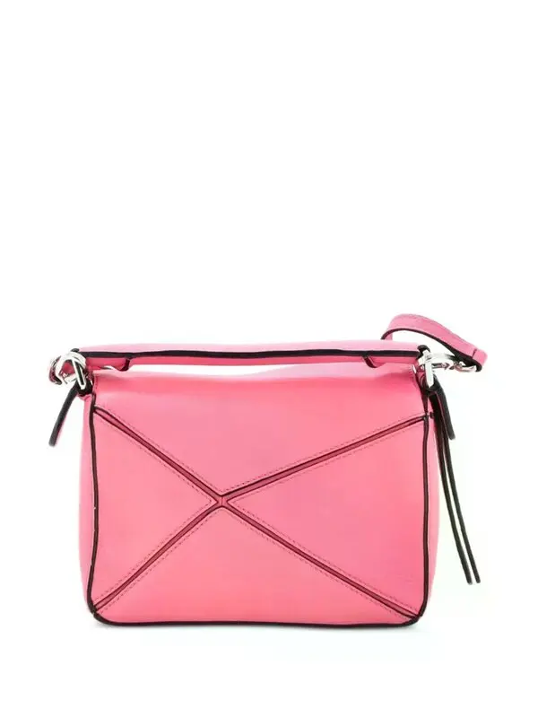 Loewe Puzzle Bag Leather Mini Crossbody Bag - Pink