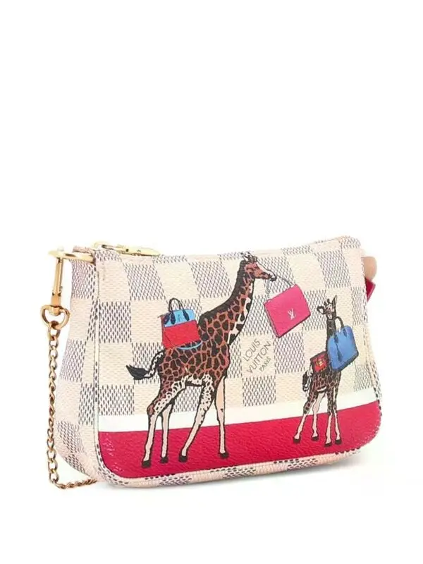 LOUIS VUITTON Pochette Accessoires Limited Edition Damier Mini Clutch Bag - White