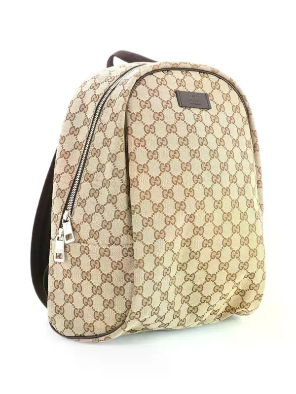 Gucci Zip Around Travel Gg Canvas Backpack