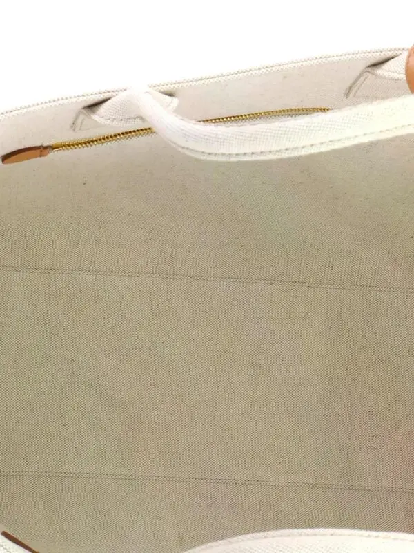 Prada Logo Linen Blend Large Tote Bag - Brown