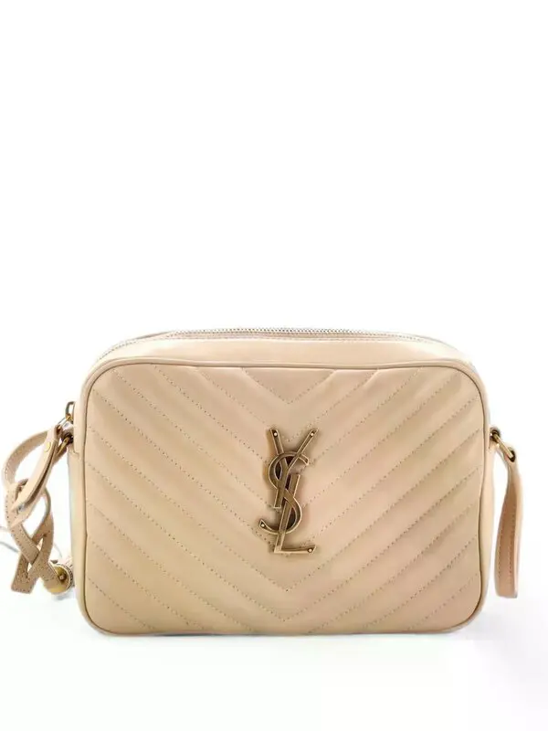 Saint Laurent Lou Camera Bag Matelasse Chevron Leather Small Crossbody Bag - Neutrals