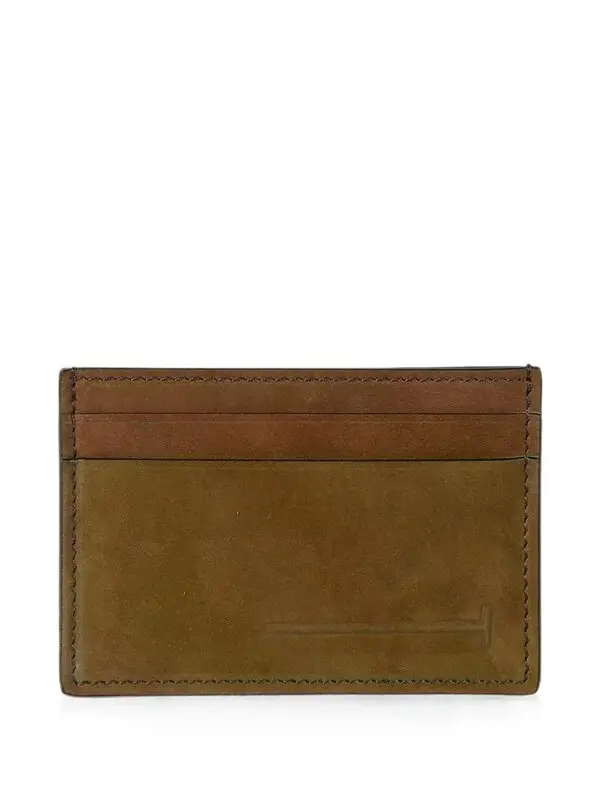 TOM FORD Logo-print Suede Cardholder - Brown