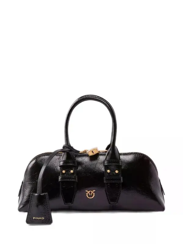Pinko Love Birds Leather Tote Bag - Black