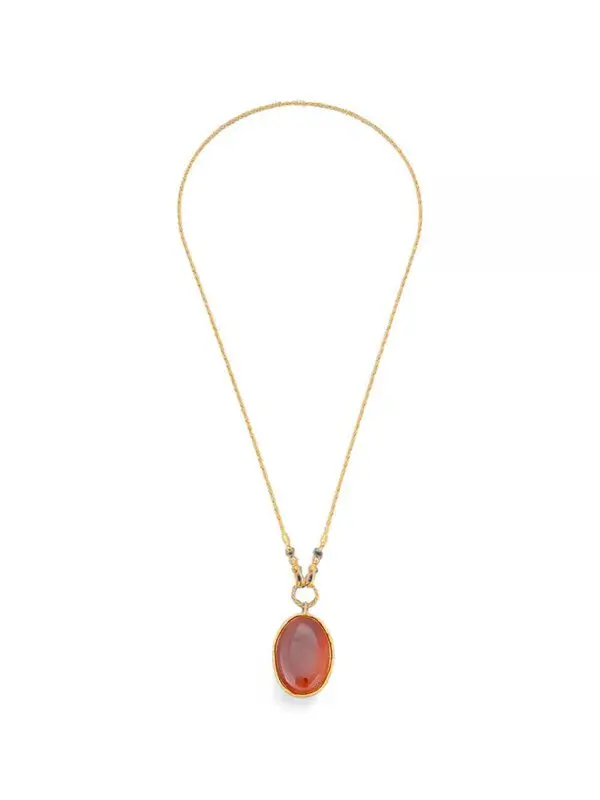 Sylvia Toledano Cornaline Talisman Necklace - Gold