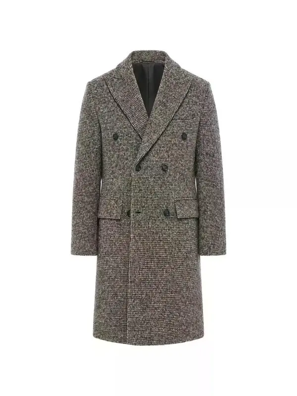PAOLO PECORA Double-breasted Wool Coat - Brown