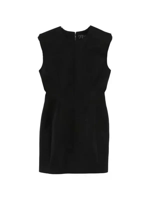 MUGLER Padded-shoulder Sleeveless Mini Dress - Black