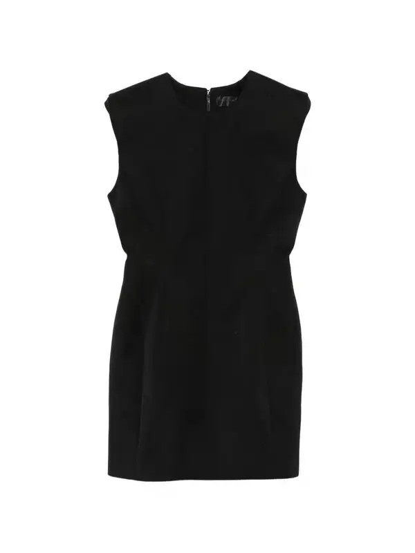MUGLER Padded-shoulder Sleeveless Mini Dress - Black