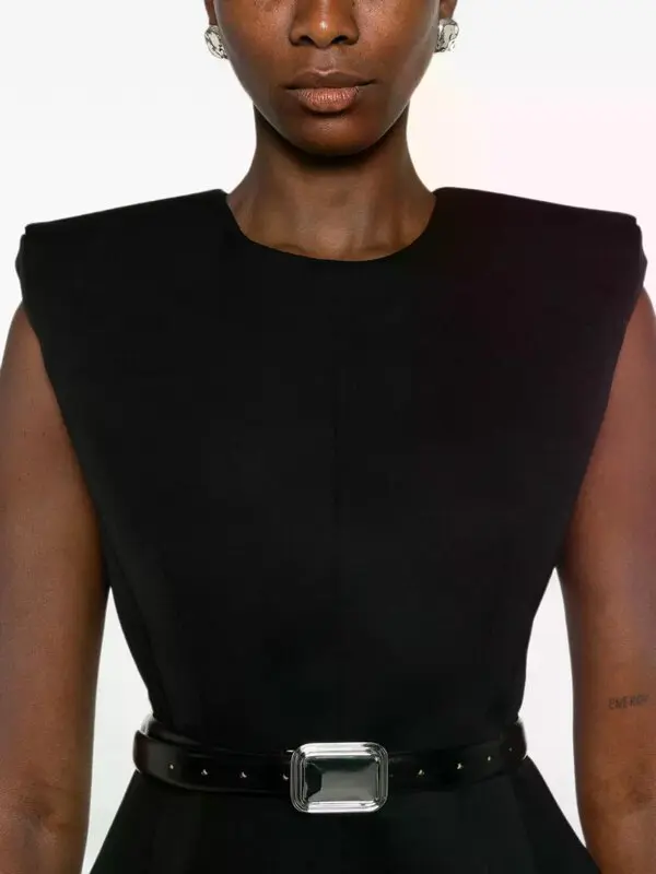 MUGLER Sleeveless Padded Shoulder Mini Dress