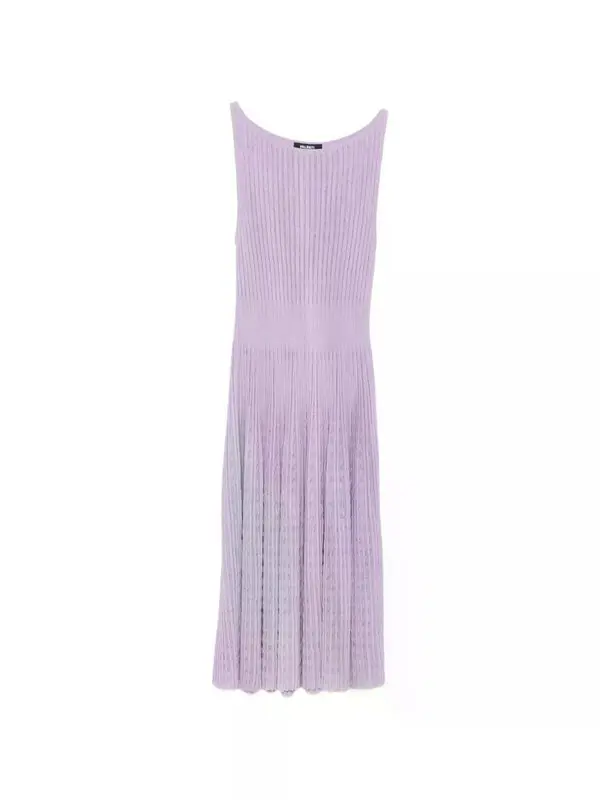 ANTONINO VALENTI Ribbed-knit Sleeveless Midi Dress - Purple